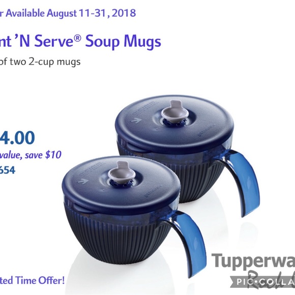 Tupperware | Kitchen | Tupperware Blue Soup Mug Only One Not A Set ...